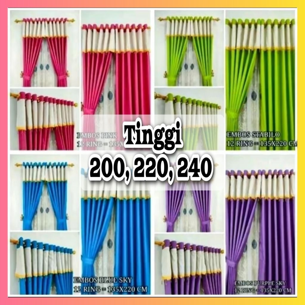 Jual Gorden Renda Poni T 150, 200, 220, 240 Embos Polos Desain Mewah ...