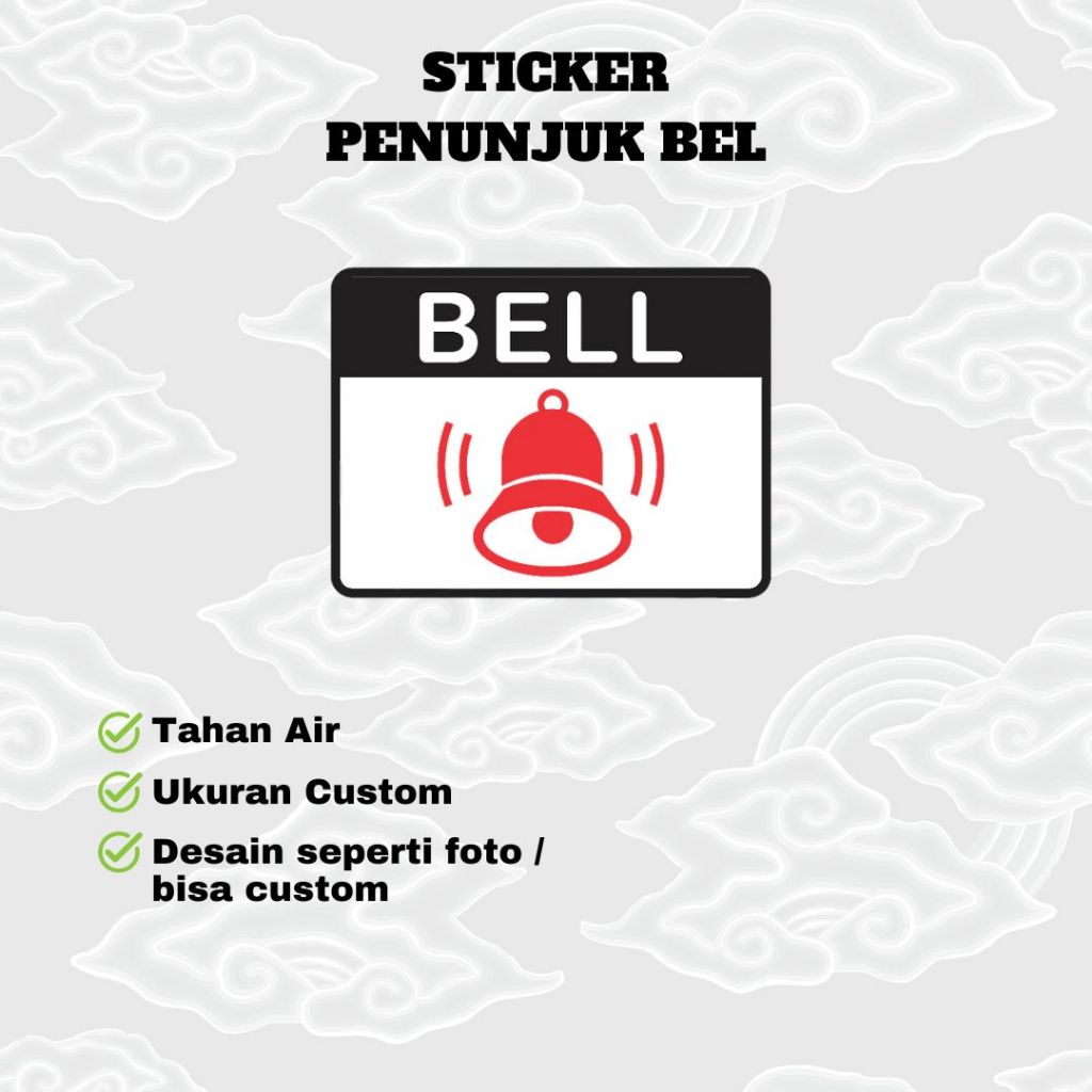 Jual Sticker penunjuk bell viynl eco ukuran 10cmx10cm | Shopee Indonesia