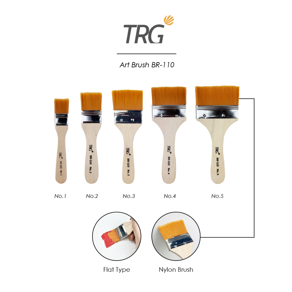 Jual TRG Kuas Lukis Flat Type Bulu Nylon Cat Air Minyak Akrilik Poster ...