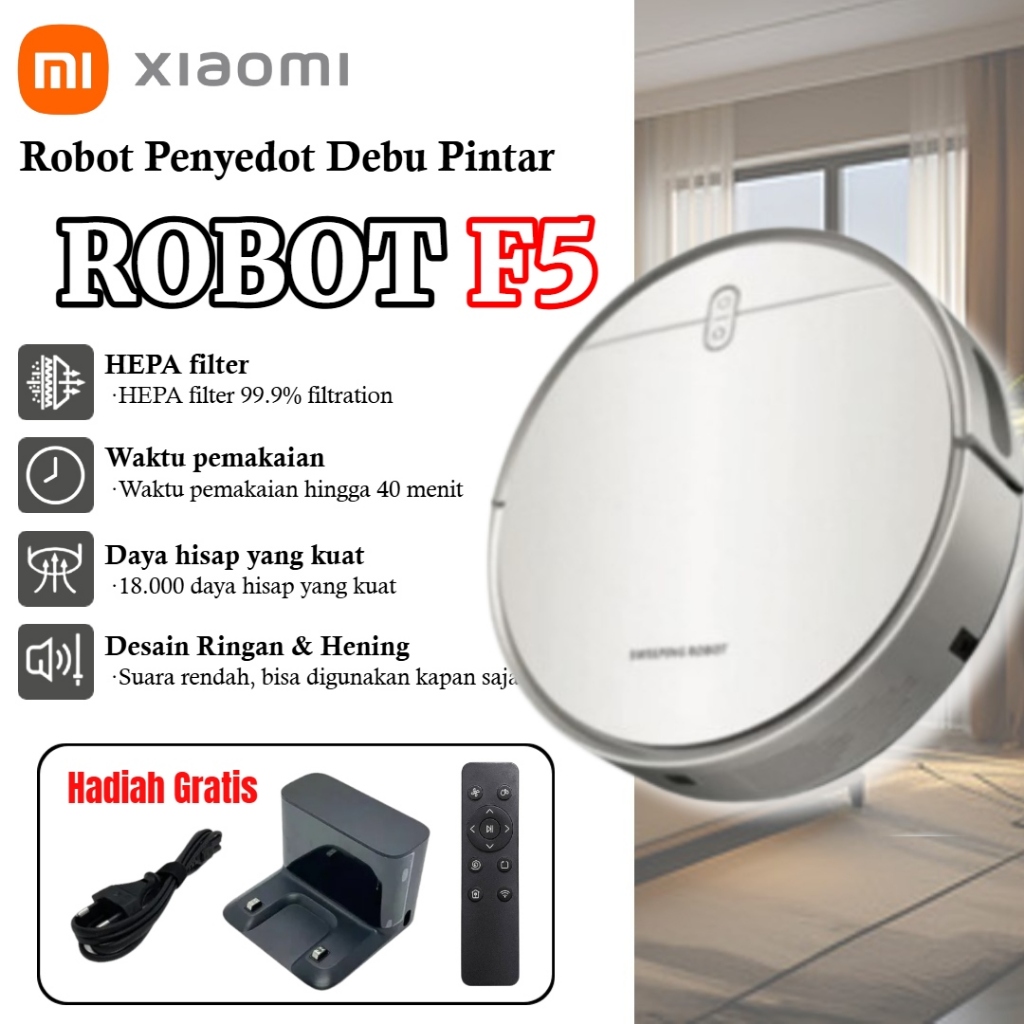 Jual Xiaomi F5 Robot Vacuum Cleaner And Mop 18000Pa - Penyedot Debu ...