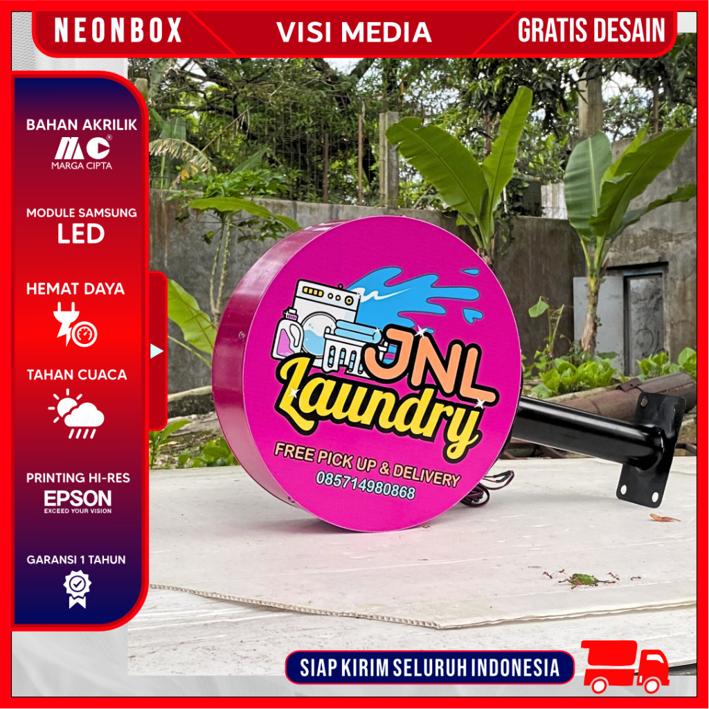 Jual READY STOK Neon Box Laundry Custom Neon Box Laundry Custom Outdoor ...