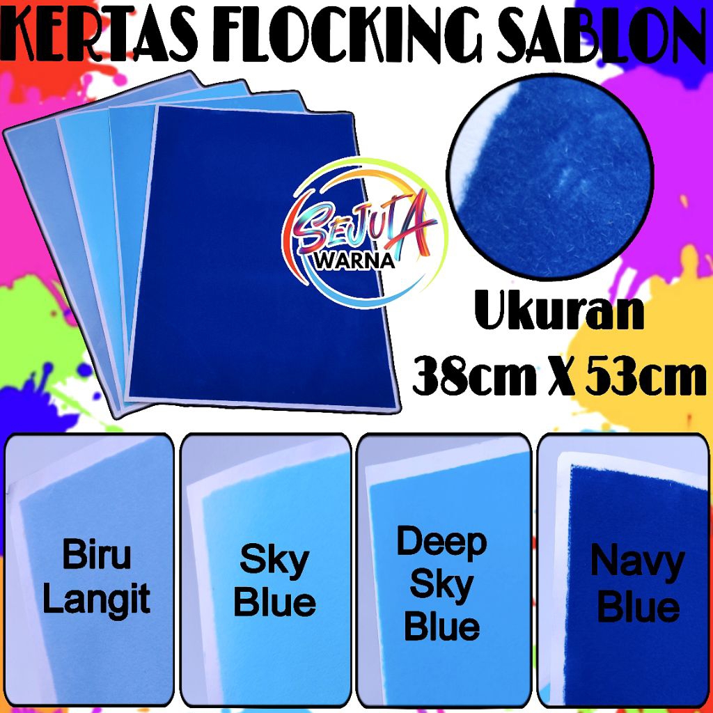 Jual KERTAS FLOCKING BLUDRU SABLON LEMBARAN 38CM X 53CM | Shopee Indonesia