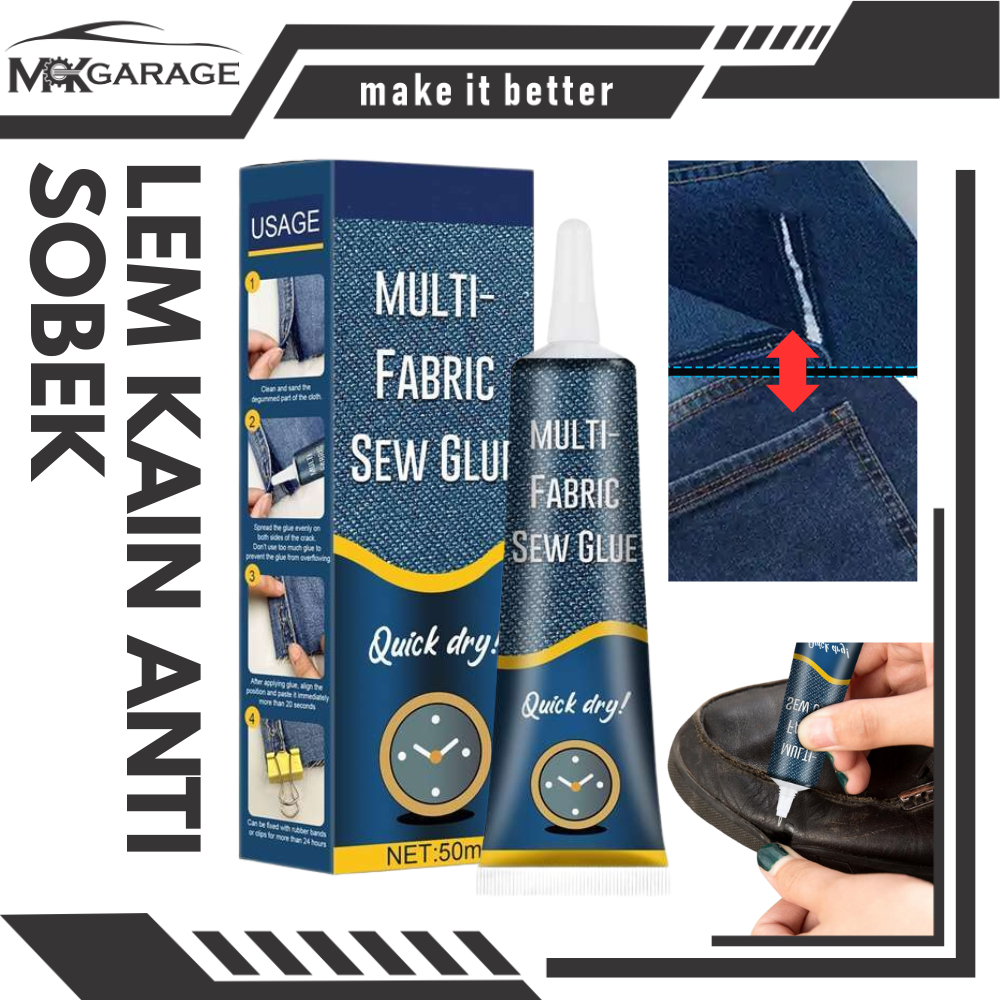 Jual [MKGarage] Lem Kain Super Kuat 50ml - Lem Bahan Kain 50ml - Cairan ...