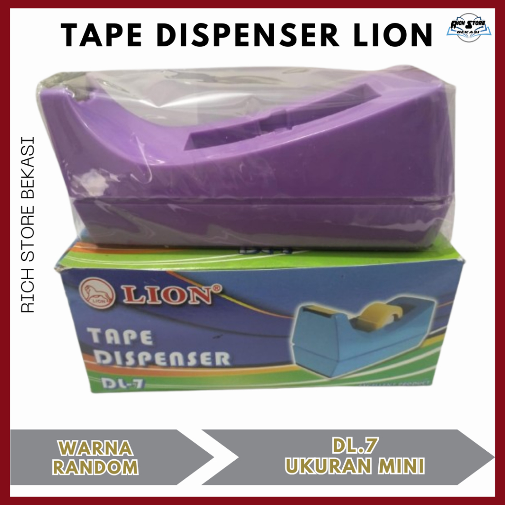 Jual TAPE DISPANSER LION DL-7 WARNA RANDOM UKURAN MINI ALAT ISOLASI ...