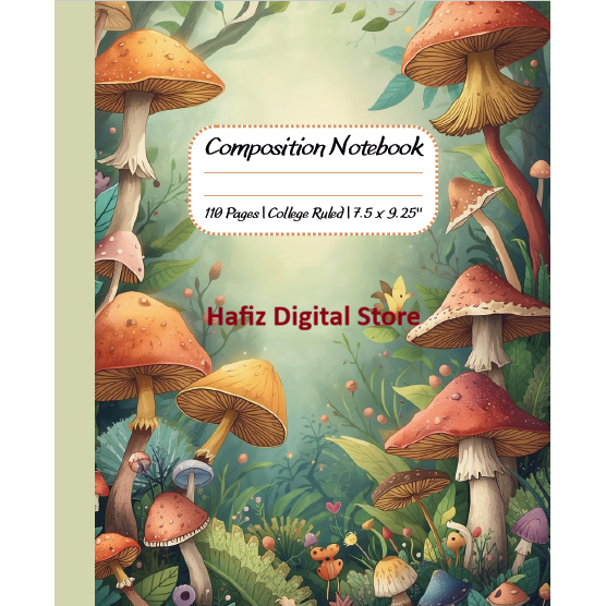 Jual Template Notebook Design "Mushroom Forest", design jamur hutan ...