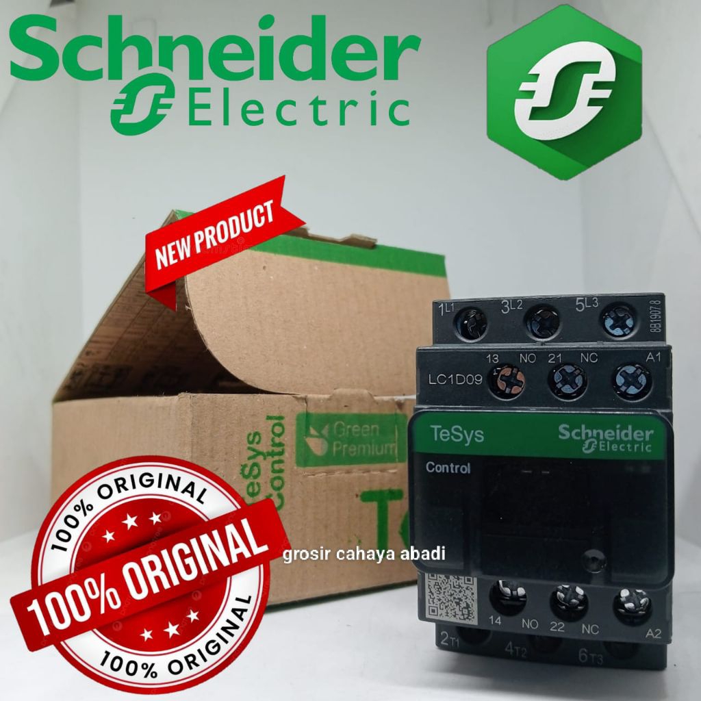 Jual contactor/kontaktor Schneider 09a lc1d09m7 220vac 3phase/kontaktor ...