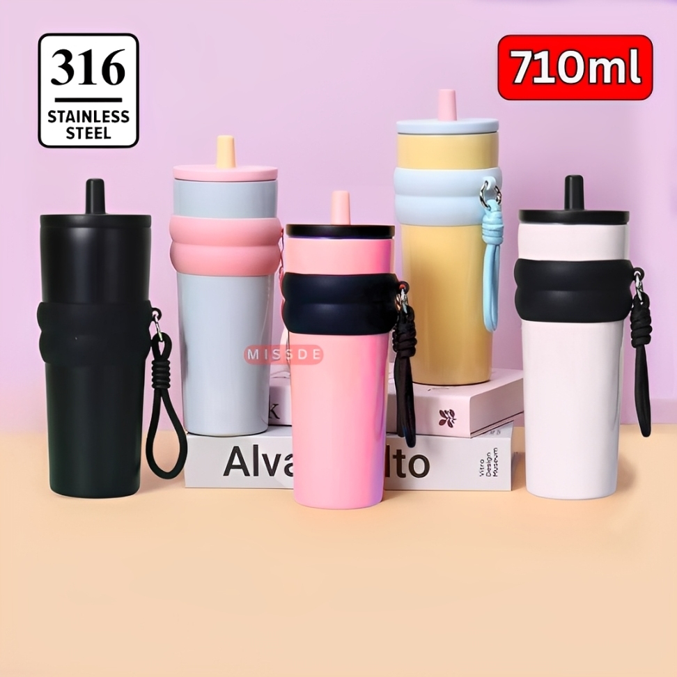 Jual Tumbler Mug Stainless Steel Gradasi 710ml / Gelas Minum Sedotan ...