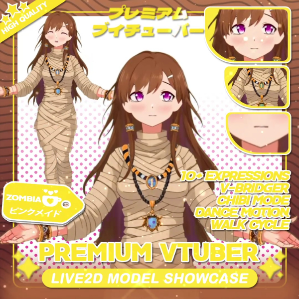 Jual VTuber Model | Emerald Mummy Girl | Ready to Use | Live2D Model ...