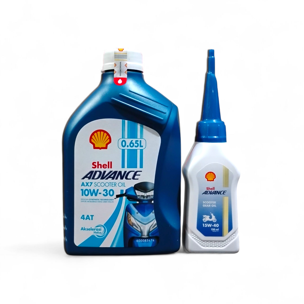 Jual Paket Oli SHELL Advance AX7 Scooter Matic 0.65L & Oli Gear 120ml ...