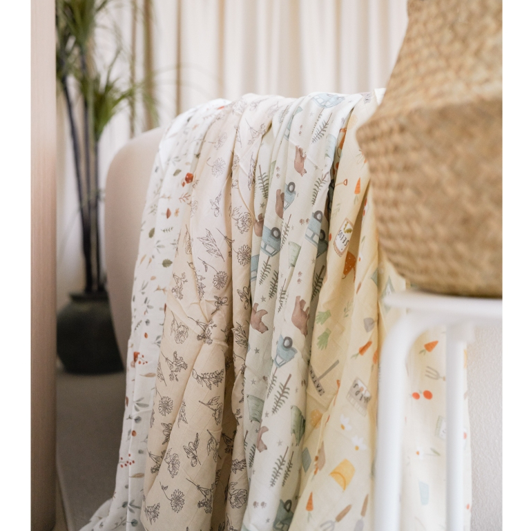 Jual Premium Bamboo Cotton Muslin Blanket/Selimut Bayi/Kain Bedong ...