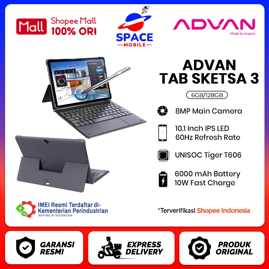 Jual Advan Tab Sketsa 3 [6GB+128GB] - Garansi Resmi 1 Tahun | Shopee ...
