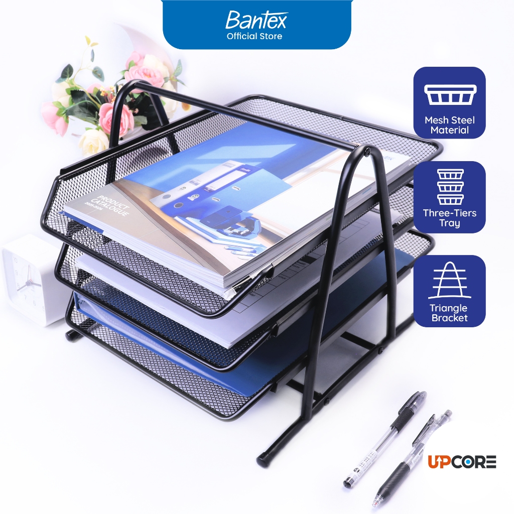 Jual Bantex File Tray / Rak Kertas Susun Material Mesh Baja Jaring 3 ...