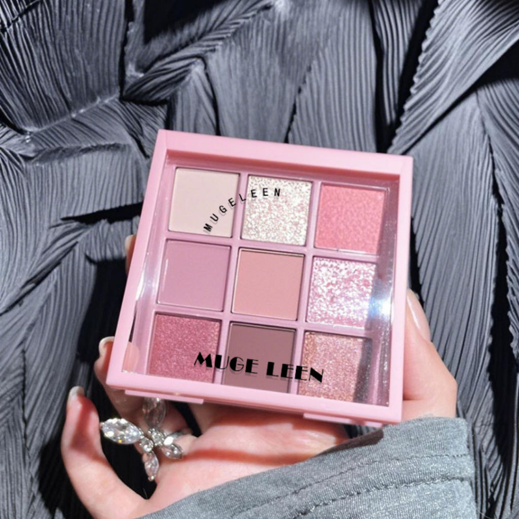 Jual MUGE LEEN Eyeshadow Pink Diamonds 9 Color Korean Look Smooth ...