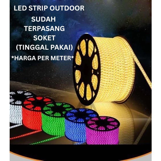 Jual [KBM] Paket Lampu LED Strip Selang 2835 Waterproof 220V Panjang 1 ...