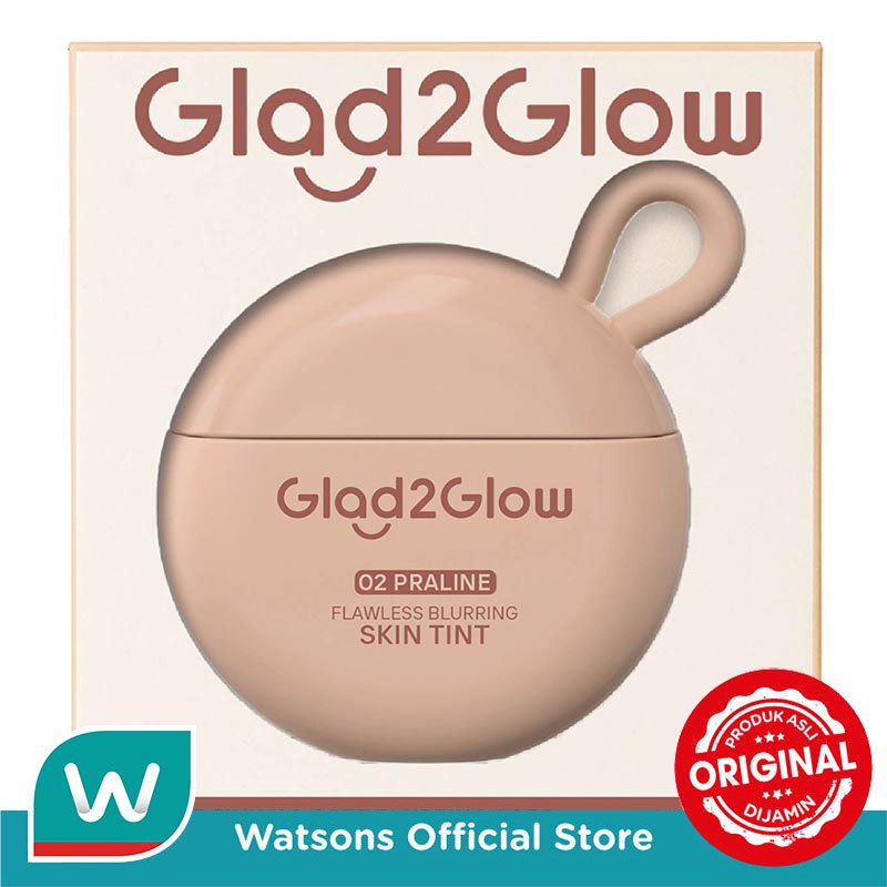 Jual Glad2Glow Flawless Blurring Skin Tint 02 Praline 30g | Shopee ...