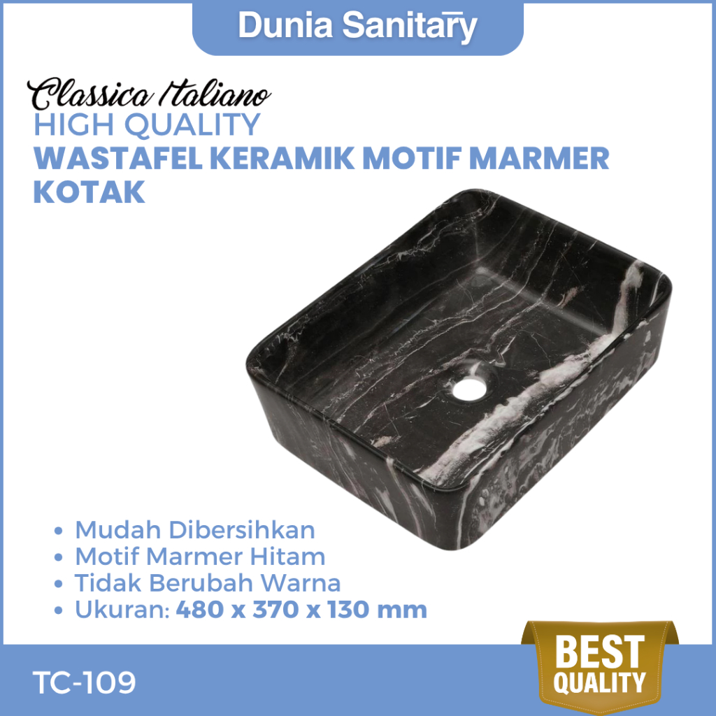 Jual CLASSICA ITALIANO Wastafel Keramik Hitam Motif Marmer | MODERN ...