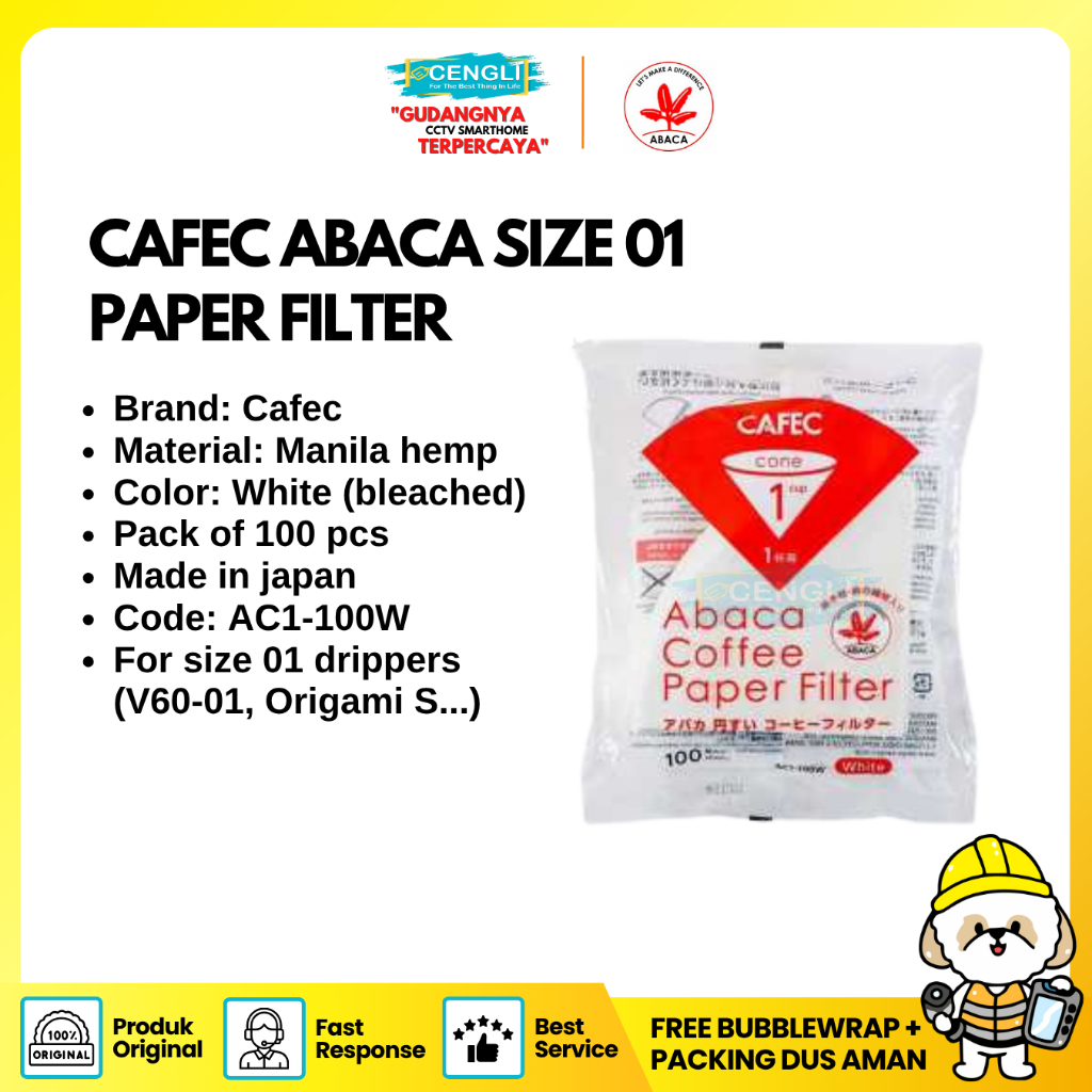 Jual Cafec Abaca Coffee Paper Filter 01 AC1-100W Paper Filter 02 AC4 ...