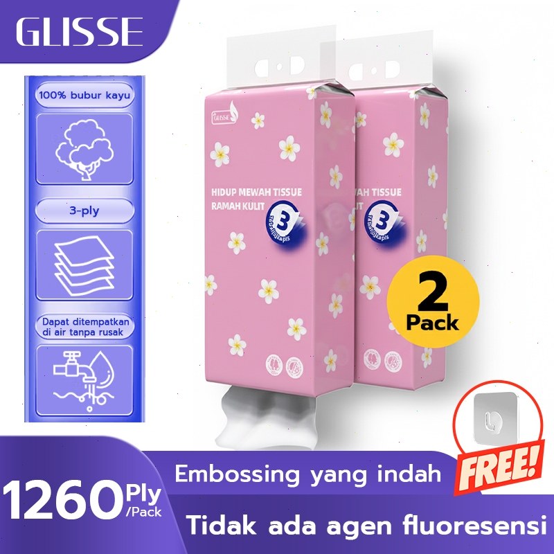 Jual Glisse Tisu Gantung Tissue Facial Tissue 155X175mm 3 Lapis 1260 ...