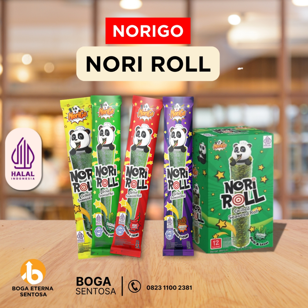 Jual NoriGo Nori Roll 2.5gr 1 Box isi 12pcs Halal - Snack Nori Rumput ...