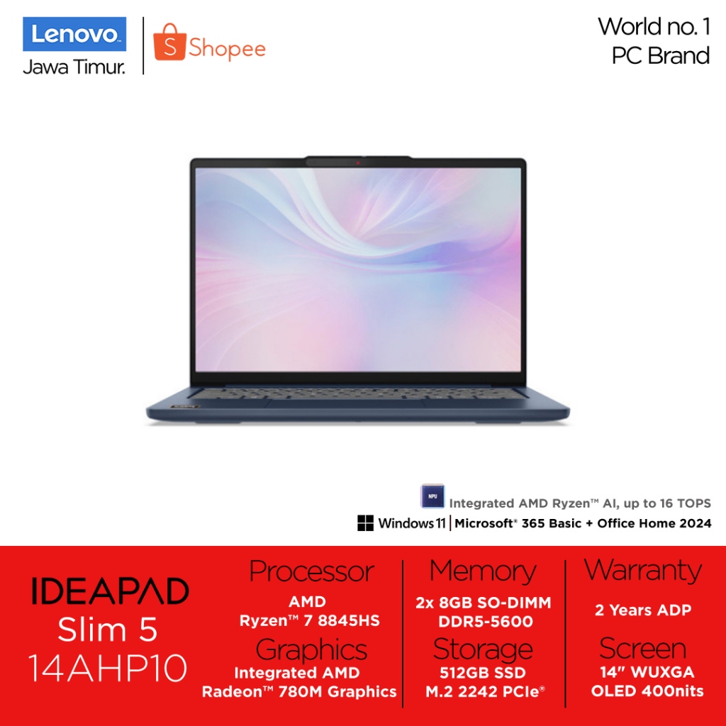 Jual Lenovo IP S5 31ID AMD Ryzen 7 8845HS 16GB 512GB Win 11 OHS 2024 ...