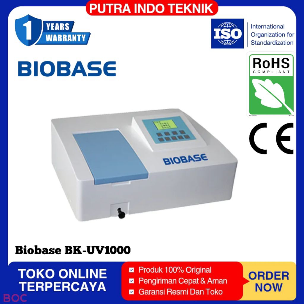 Jual Biobase BK-UV1000 Single Beam UV/VIS Lab Spectrophotometer 200 ...