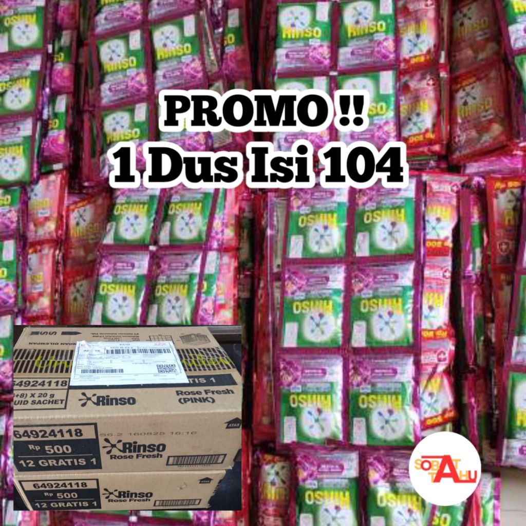 Jual RINSO CAIR SACHET 1DUS ISI 104 Sachet KEMASAN 500AN BERAT 18 ML ...