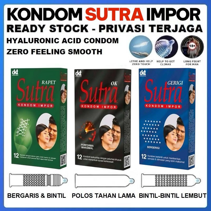Jual Kondom SUTRA Bergrigi Beralur Polos Ultrathin - Import Condom ...