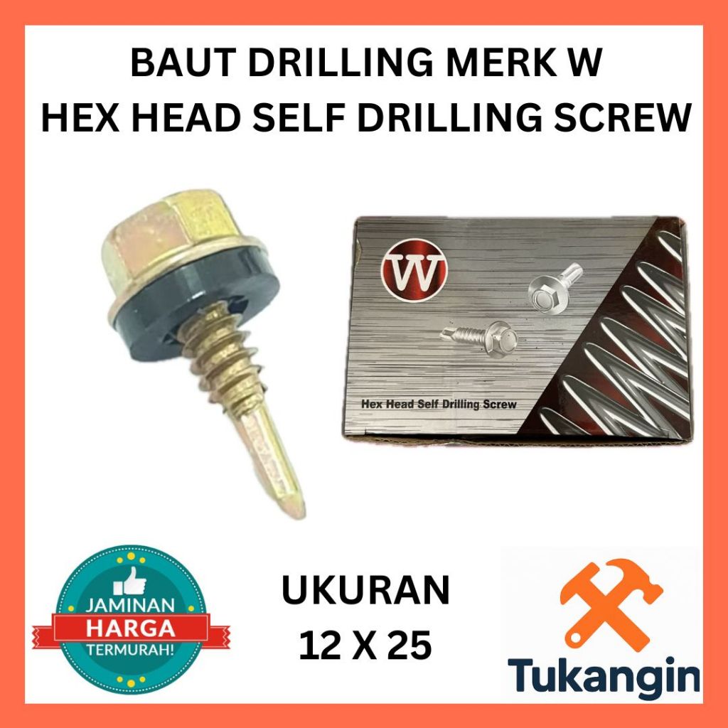 Jual Baut Drilling Ukuran 12x25 | Heatsink Fan I Hex Head Self Drilling ...