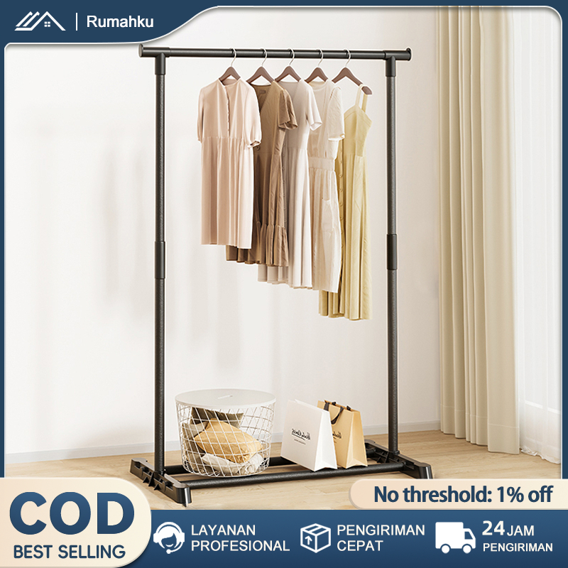 Jual COD Stand Hanger Single Rak Gawang Gantungan Pakaian rak gantungan ...