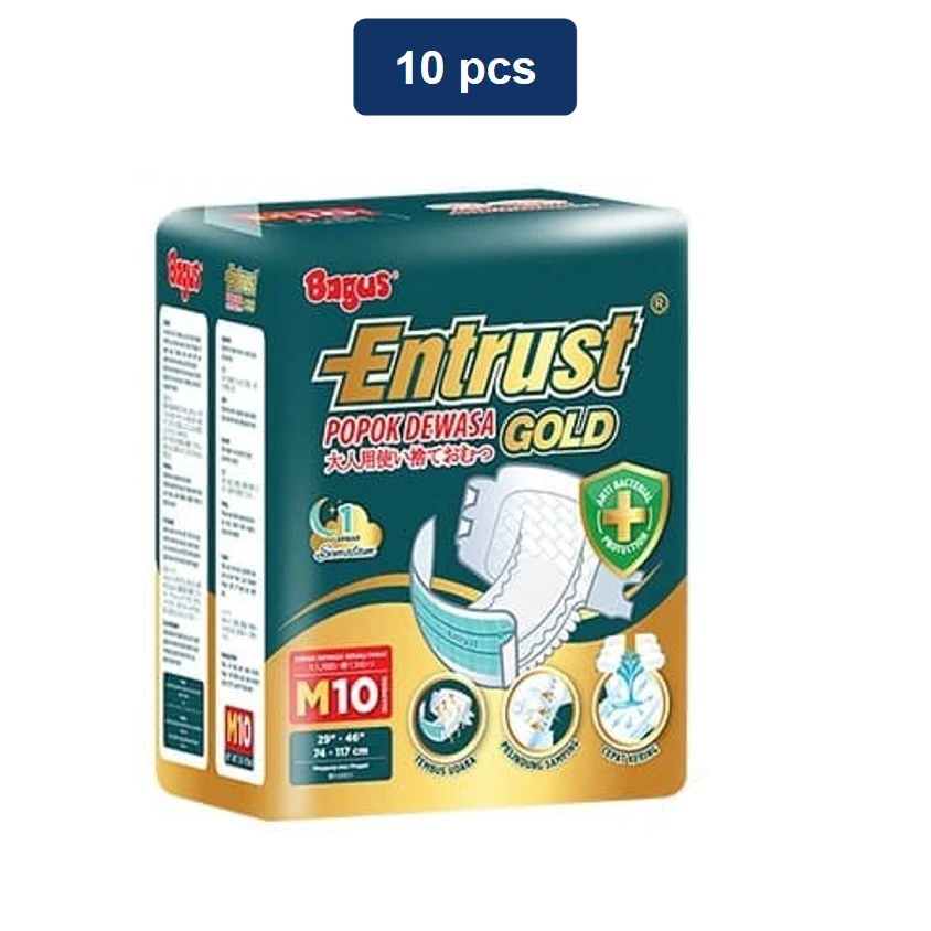 Jual BAGUS Entrust Gold Adult Diapers M 10 pcs | Shopee Indonesia