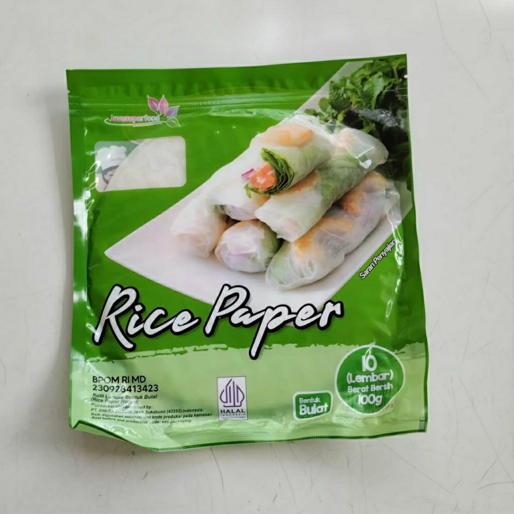 Jual Java Super Food Rice Paper Bentuk Bulat 100 gr isi 10 | Shopee ...