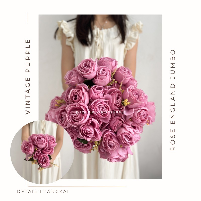 Jual 7 HEAD ROSE BUNCH Bunga Artificial Bunga Plastik / Bunga Dekorasi ...