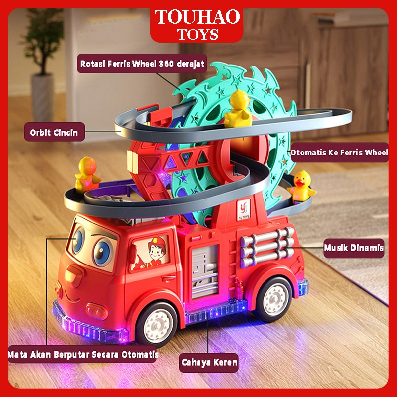Jual TOUHAO TOYS Mainan Anak Mobil Pemadam Perosotan Putar Dinosaurus ...
