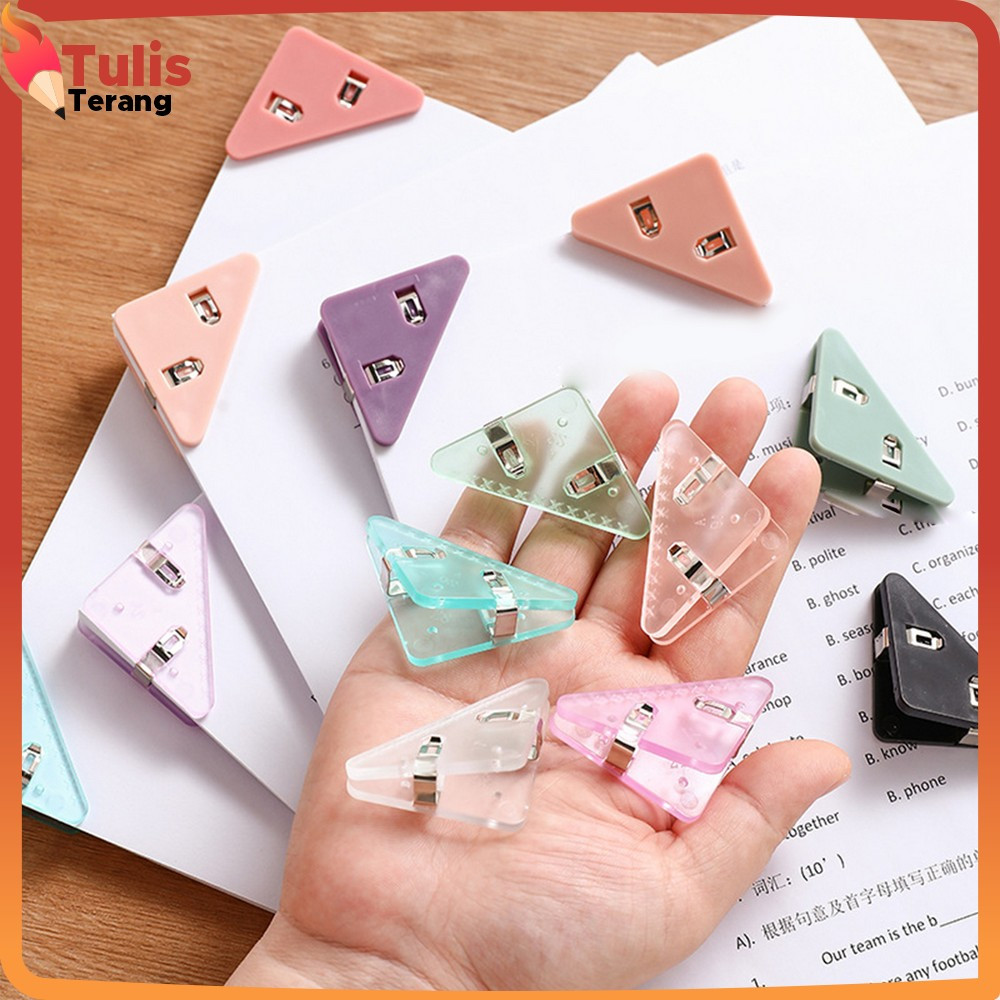 Jual EC Penjepit Kertas Segitiga Plastik Aestetik Serbaguna / Triangle ...