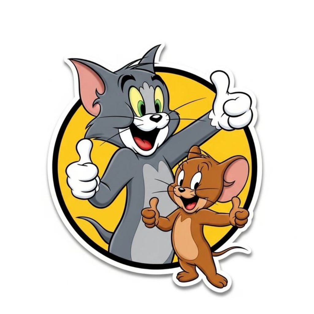 Jual Stiker Lucu keren Tom & Jerry bahan vinyl princut | Shopee Indonesia