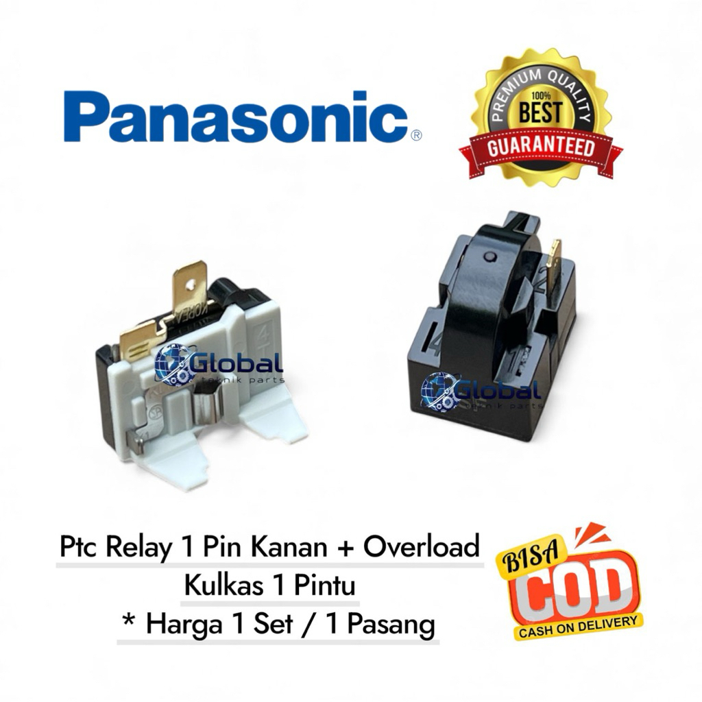 Jual [1 Set ] Ptc Relay 1 Pin Kanan + Overload Kulkas 1 Pintu / Relay ...