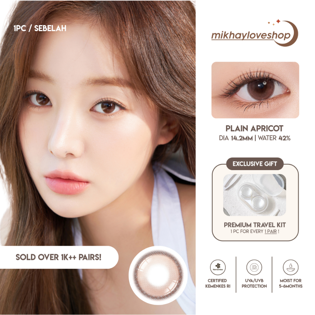 Jual [1pc] MIKHAYLOVE Softlens 14.2mm ODDIS Plain Apricot | Premium ...