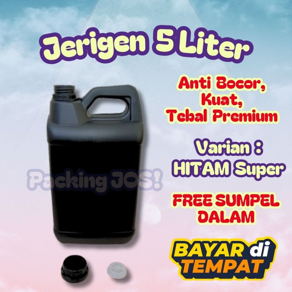 Jual Jerigen ECER 5L 5 Literl HDPE Hitam / Kemasan Jirigen 5Liter ...