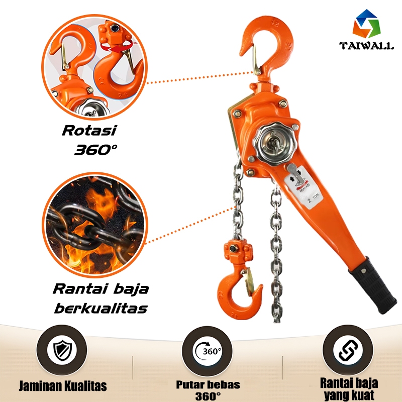 Jual Takel Manual / Chain Block Lever Hoist 1Ton 2Ton dengan Panjang 3 ...