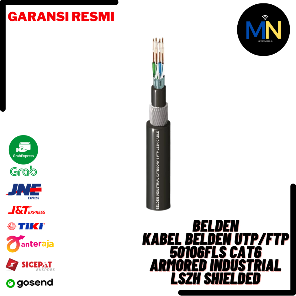Jual KABEL BELDEN UTP/FTP 50106FLS CAT6 ARMORED INDUSTRIAL LSZH SHIELDED | Shopee Indonesia