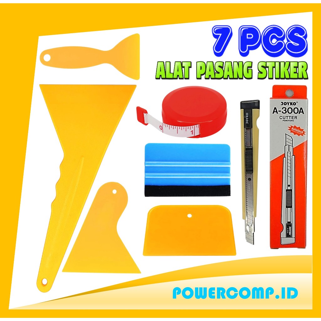 Jual PWR-JK07 Set 7 PCS Alat Pemasangan Stiker Mobil Motor – Cutter ...