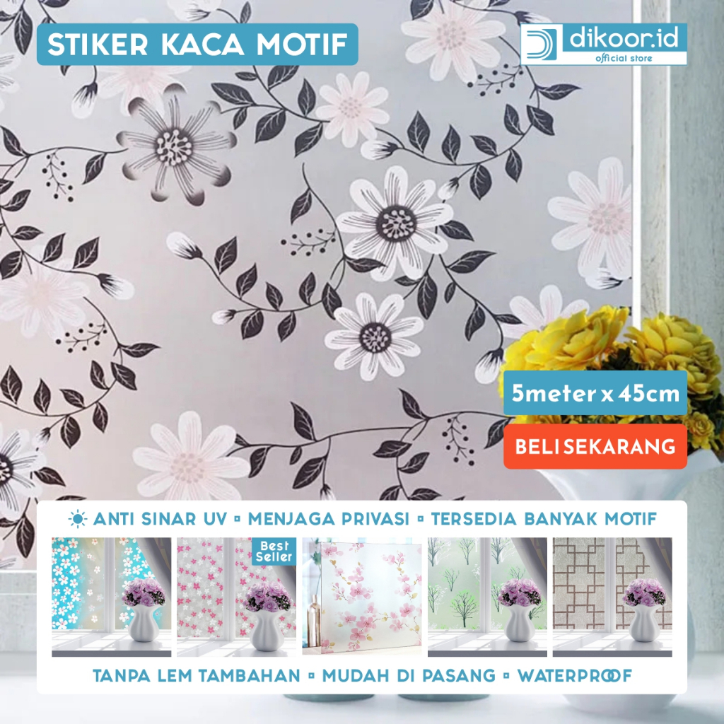 Jual Wallpaper Stiker Kaca 5 m x 45 cm Sandblast Kaca Jendela Pintu ...