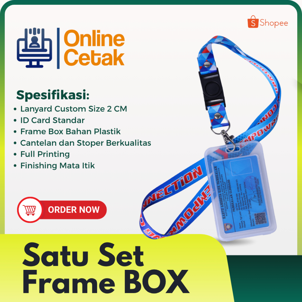 Jual PAKET LENGKAP ID CARD/TALI 2CM/FRAME BOX | Shopee Indonesia