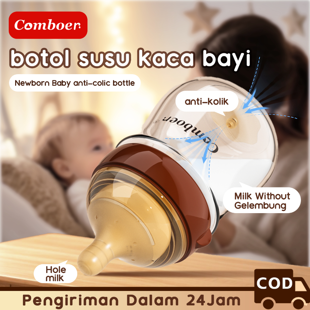 Jual Comboer Botol Susu Bayi 6CM dot Newborn botol Susu Kaca Bening ...