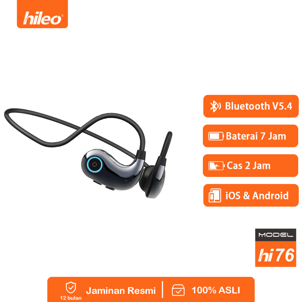 Jual 【Hileo】 Hi76 Bluetooth headset Headphone Leher Nirkabel Konduksi ...