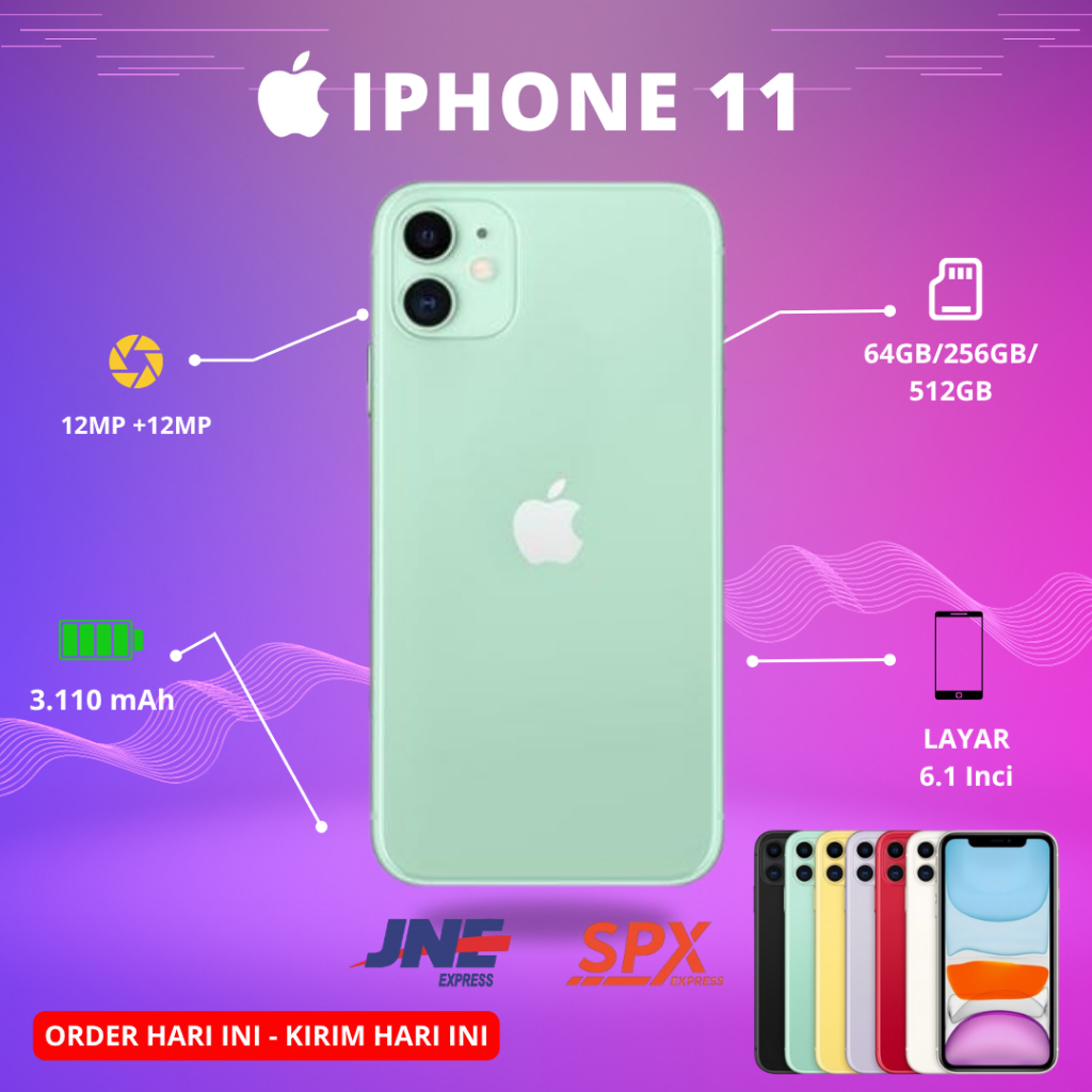 Jual IP 11 128GB/64GB/256GB Second Fullset Ex Inter Bergaransi Lcd 100% ...