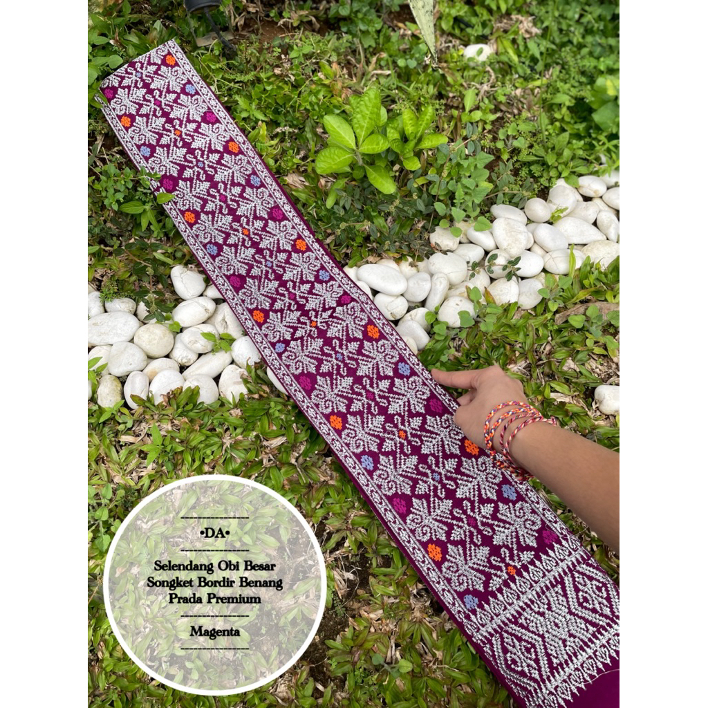 Jual Dian Angel Busana || Selendang Obi Besar Songket Bordir Benang Prada Premium | Shopee Indonesia