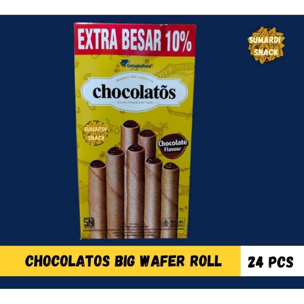Jual Chocolatos Big Wafer Roll 24pcs x 14g | CHOCOLATOS BIG WAFER ROLL ...