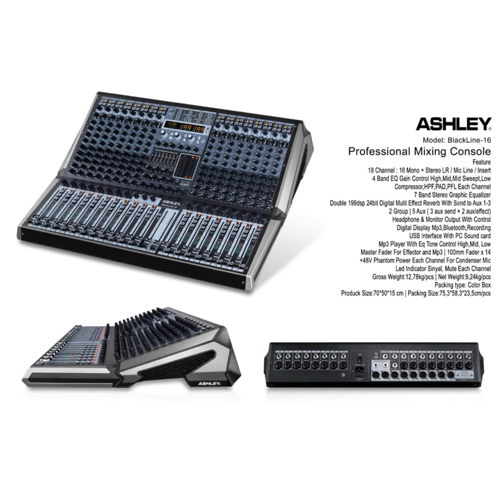 Jual Mixer Ashley Blackline16 original 18 channel 199 dsp bluetooth ...