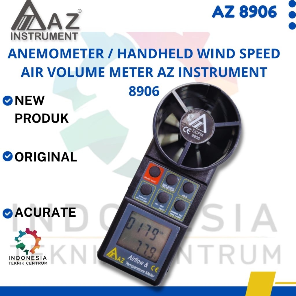 Jual Anemometer / Handheld Wind Speed Air Volume Meter AZ Instrument ...